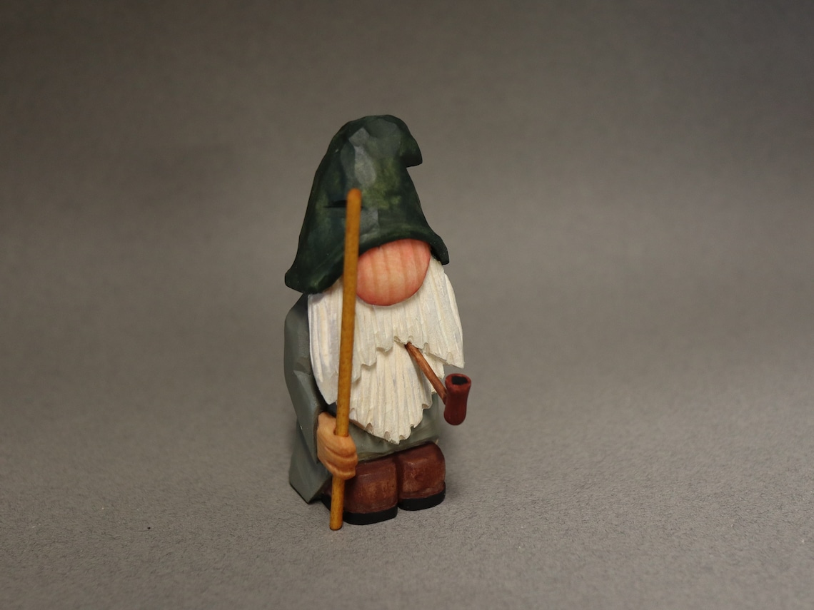 Wandering Gnome Style Gnomebilly Character, Hand Carved. Great Gift - Etsy