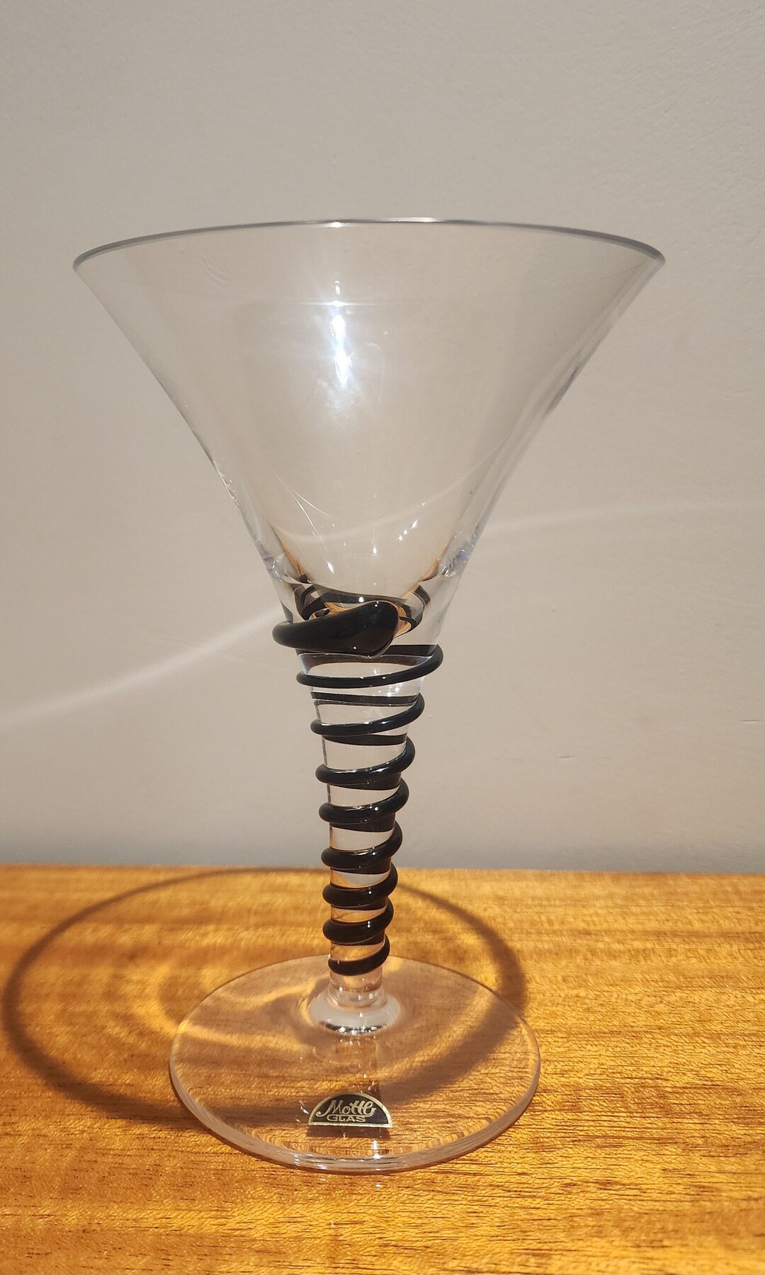 Milan Mottl Black Spiral Stemmed Martini Glasses - Etsy