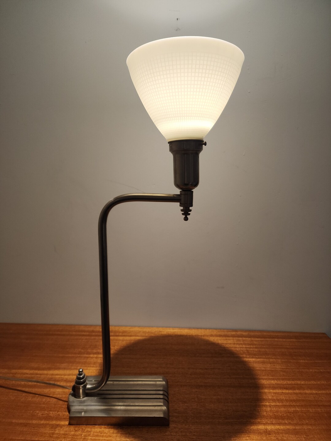 1930's Faries Machine Age Cast Aluminum Table Top Torchiere Lamp With ...