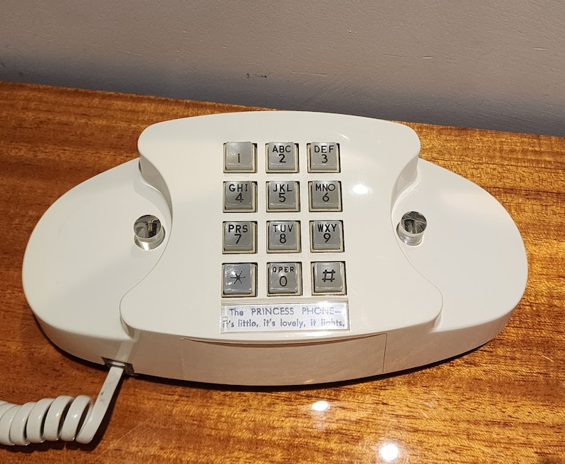 1980s Factory Refurbished Touch Tone White Princess Telephone - Etsy