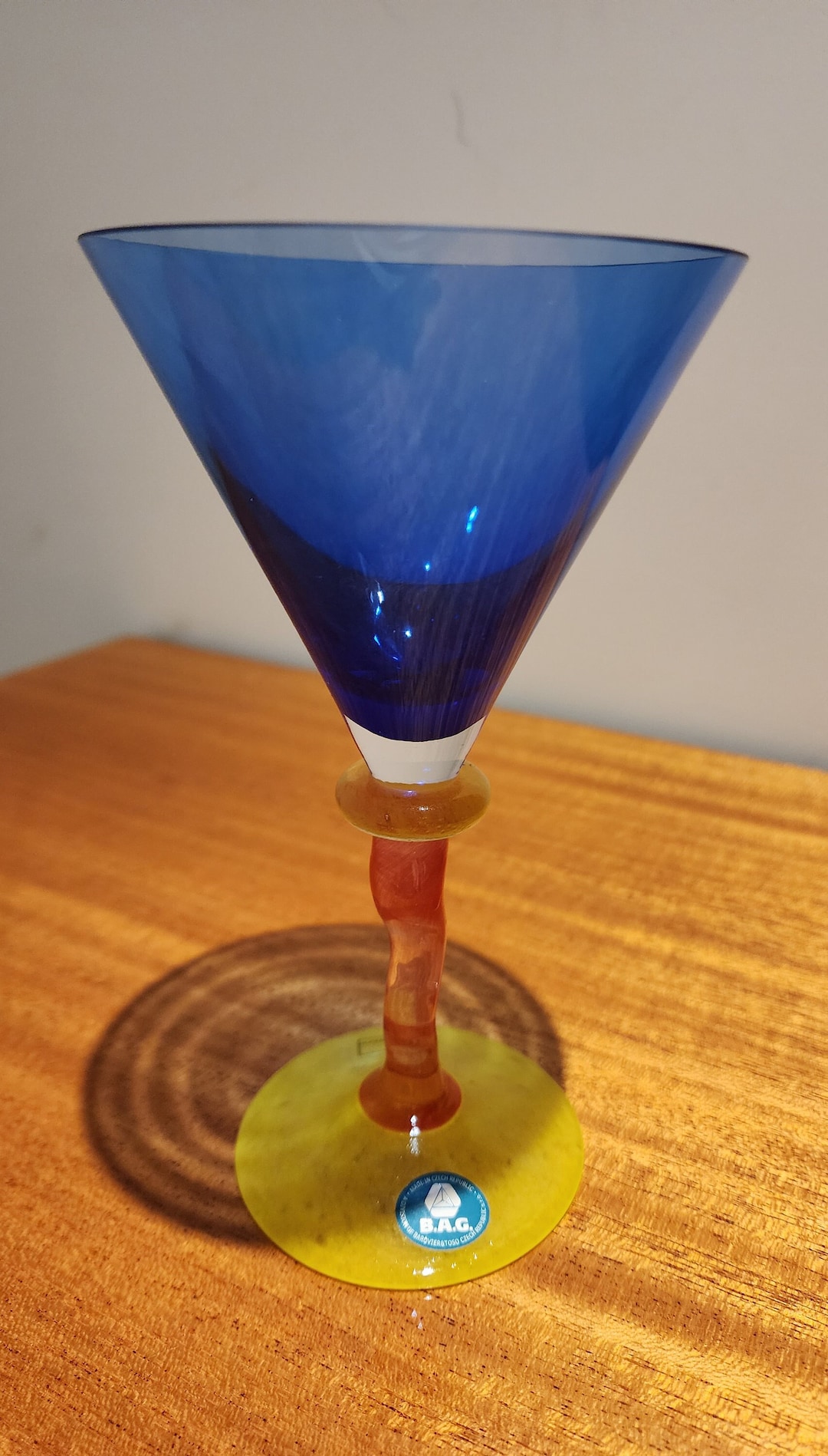 Tri-tone Martini Glass Handmade by B.A.G. (czech Republic), a Division ...