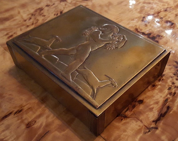 1930s Rockwell Kent Bacchus Cigarette Box for Chase C… - Gem