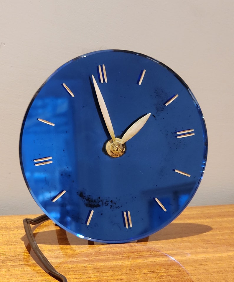 1930s Art Deco Vintage GE Alarm Clock, Cobalt Mirror Glass, Desk Clock - Etsy UK