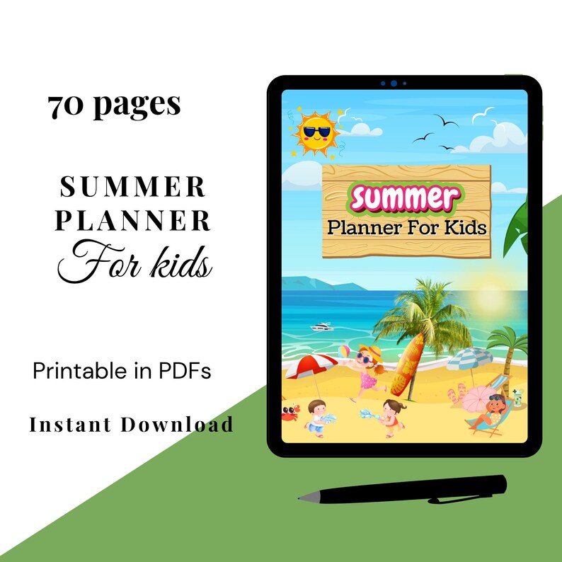 Summer Planner for Kids Printable, Fun Activity Tracker, Reading Log ...