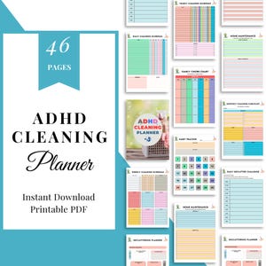 ADHD Cleaning Planner Printable ADHD Chores House Cleaning Tracker ...