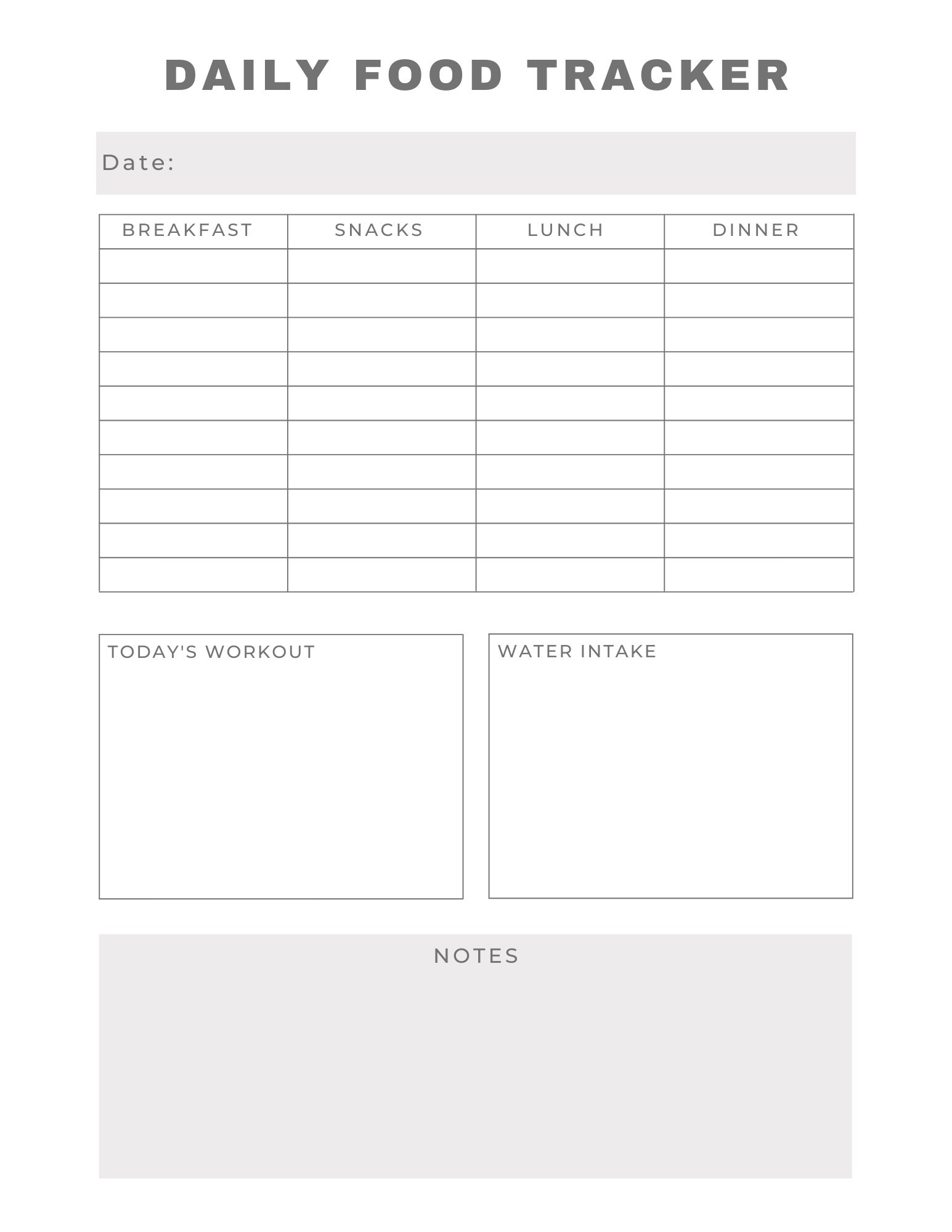 Food Journal & Nutrition Chart - Etsy