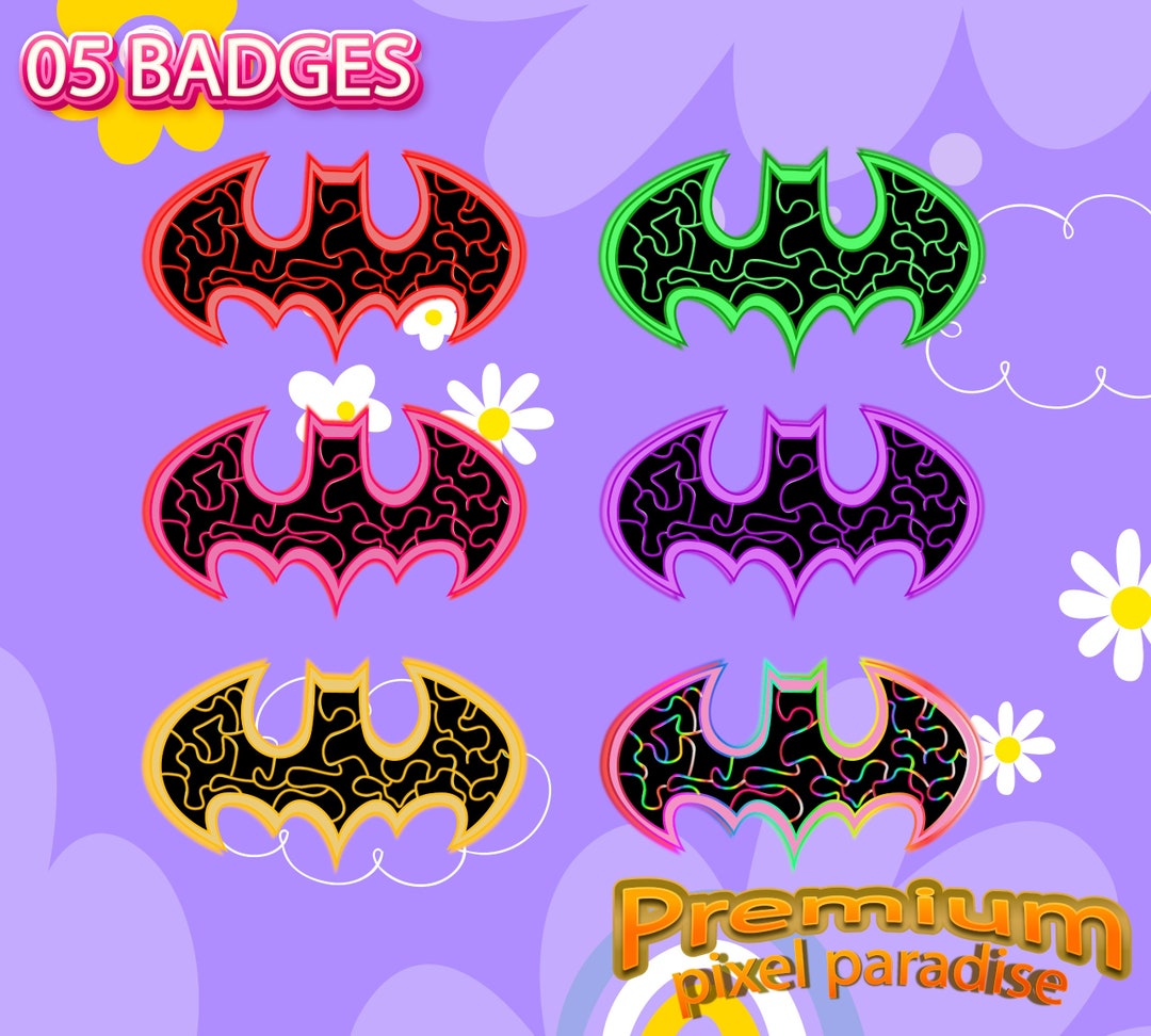 Set of 5 Vibrant Sub Badges for Twitch and Discord Perfect for Gamers ...