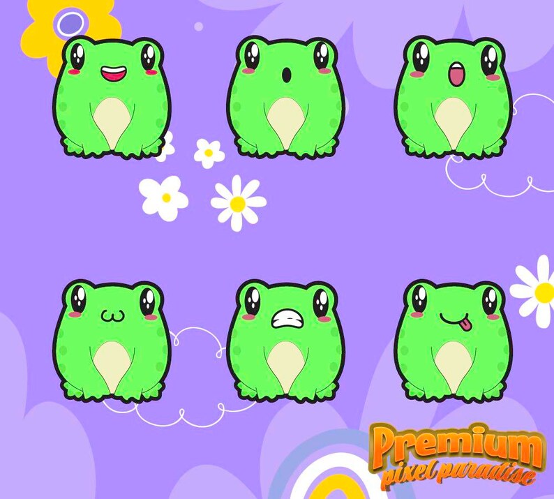 Frogtastic Expressions: Emote Pack for Twitch and Discord - Etsy