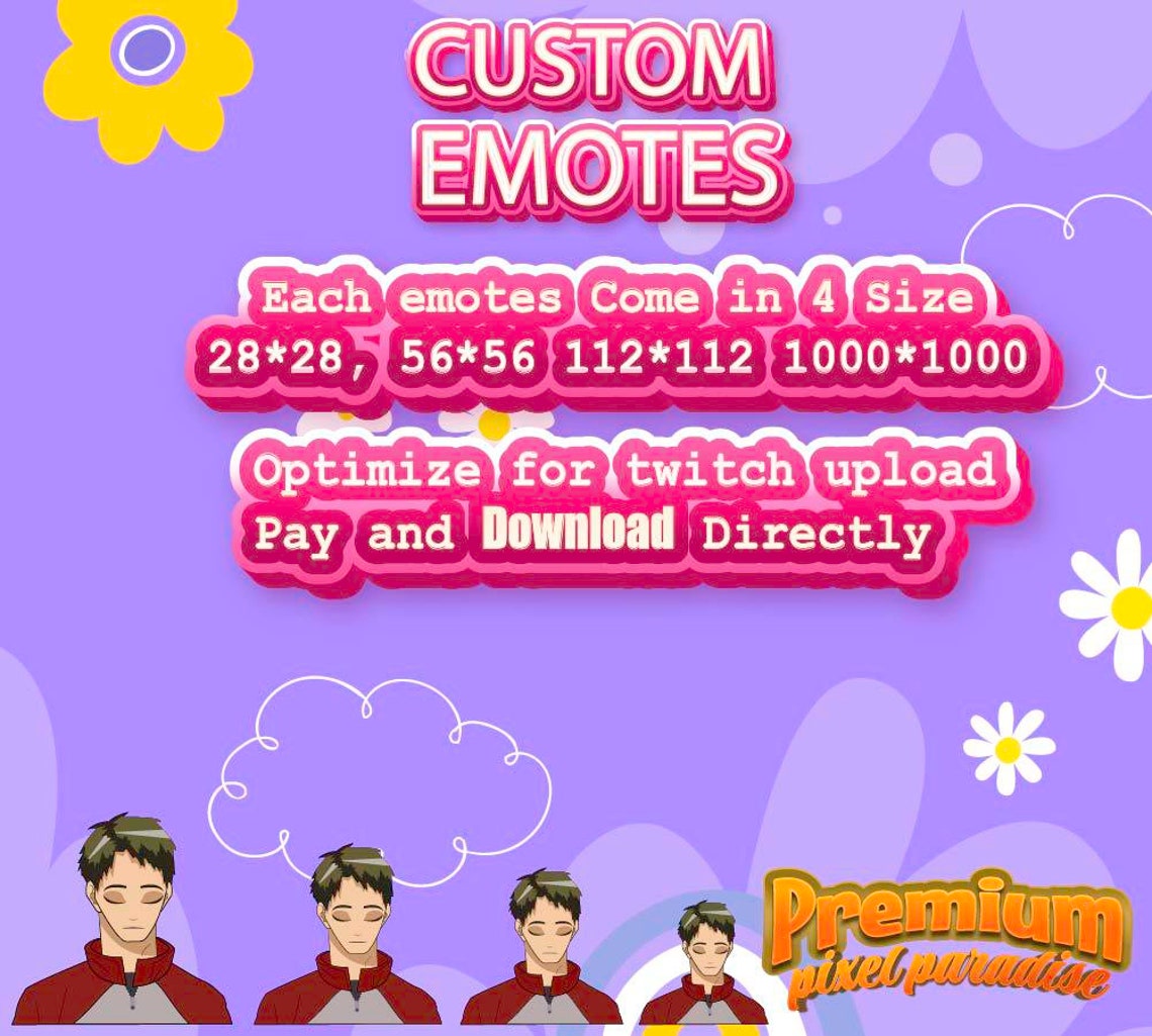 Set of 6 Customizable Character Emotes Premium Quality Digital ...