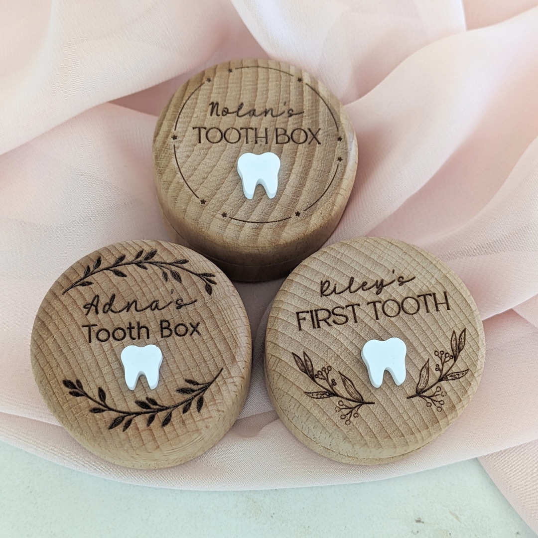 Wooden Tooth Fairy Box Custom Tooth Pot Personalized Keepsake Box for ...