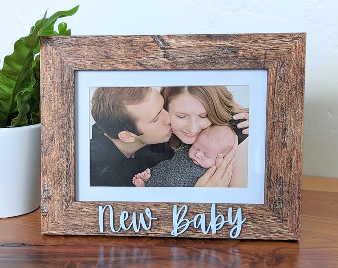 Simple and Sweet Personalized Wood Picture Frame, Cottage Core Baby ...