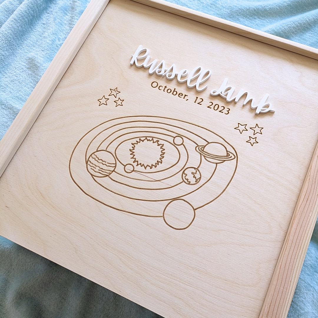 Personalized Memory Box for Baby Stars and Moon Baby Box Space Themed ...