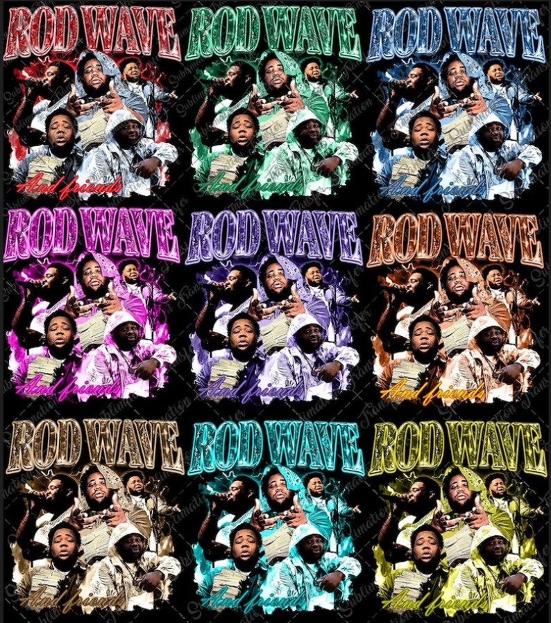 Combo 9 File Rod Wave and Friend Png File Graphic Rapper - Etsy