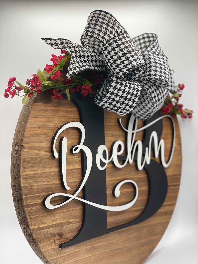 Front Door Decor Welcome Sign Last Name Personalized Front Door Sign ...