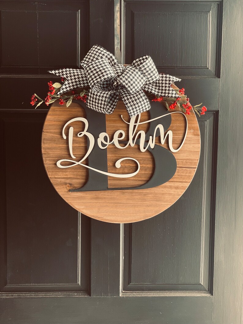 Front Door Decor Welcome Sign Last Name Personalized Front Door Sign ...
