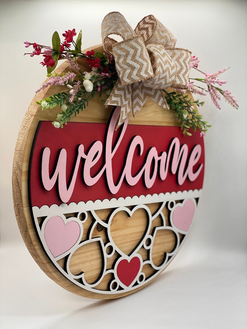 Radiant Love: Valentine's Day Welcome Sign for a Heartwarming Greeting ...