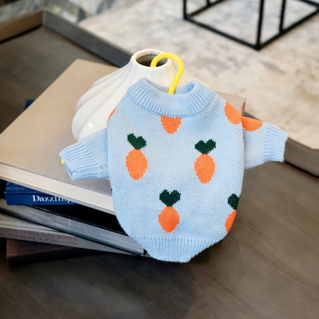 Carrot Dog Sweater,blue Dog Sweater,pet Clothes,dog Outfit. - Etsy