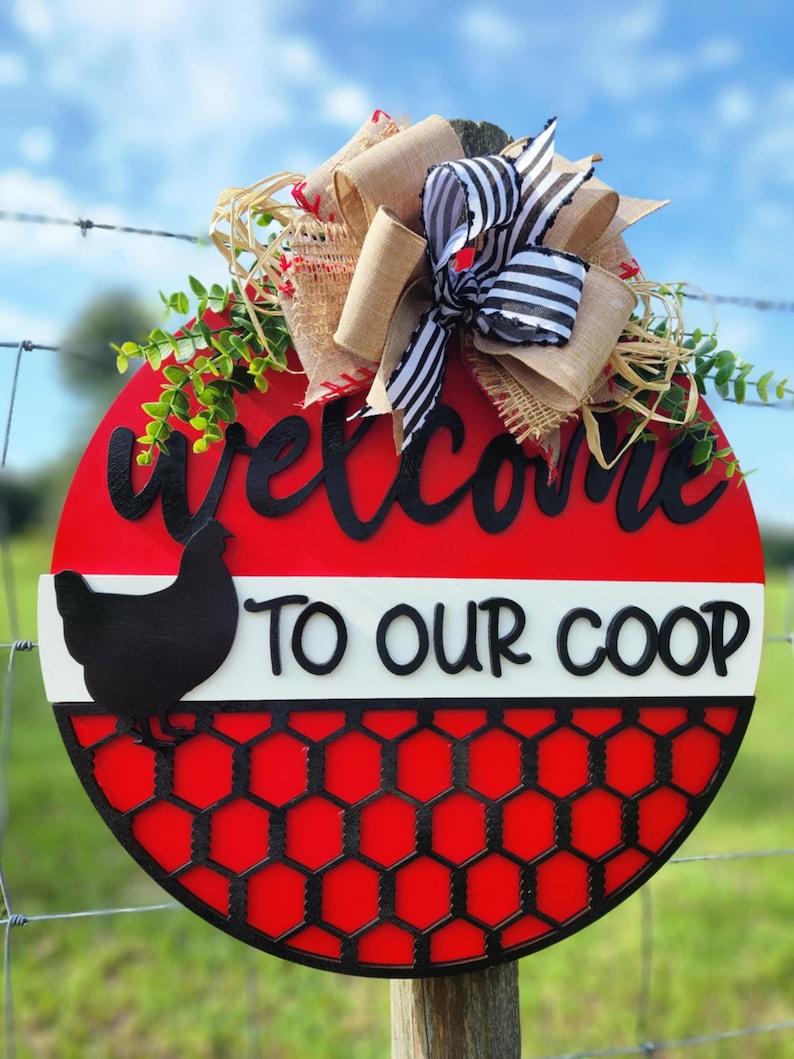 Welcome to Our Coop Hanging Sign - Etsy