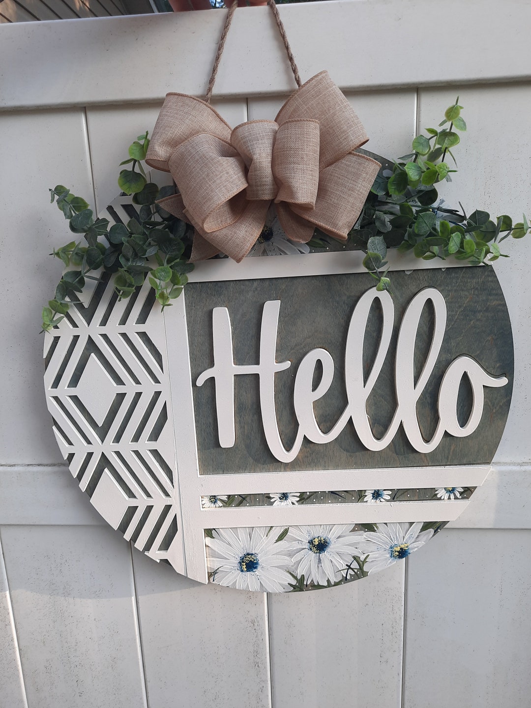 Hello Hanging Sign - Etsy