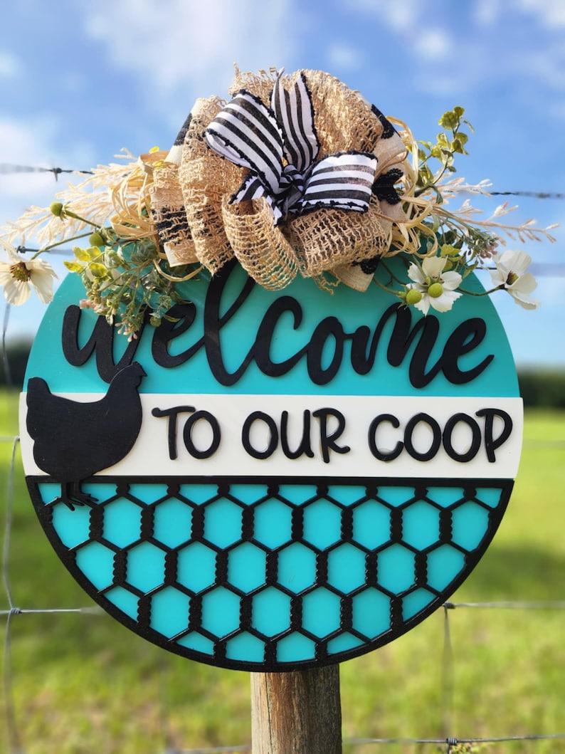 Welcome to Our Coop Hanging Sign - Etsy