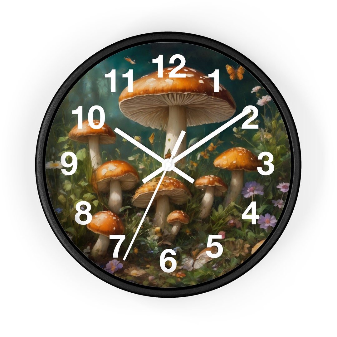Cottagecore Butterfly Mushroom Wall Clock - Etsy