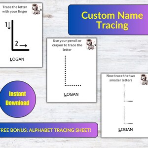 Custom Name Tracing Page, Personalized Name Tracing Sheet, Kindergarten ...
