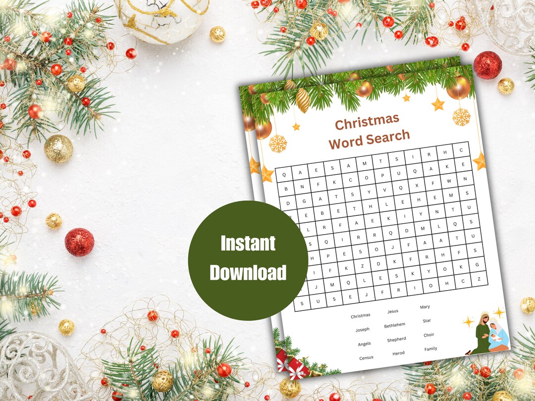 Christmas Religious Word Search. Great Family Activity to Do During the ...