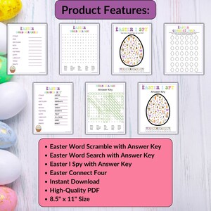 Easter Game Bundle, Word Search, I Spy, Word Scramble, Connect Four ...