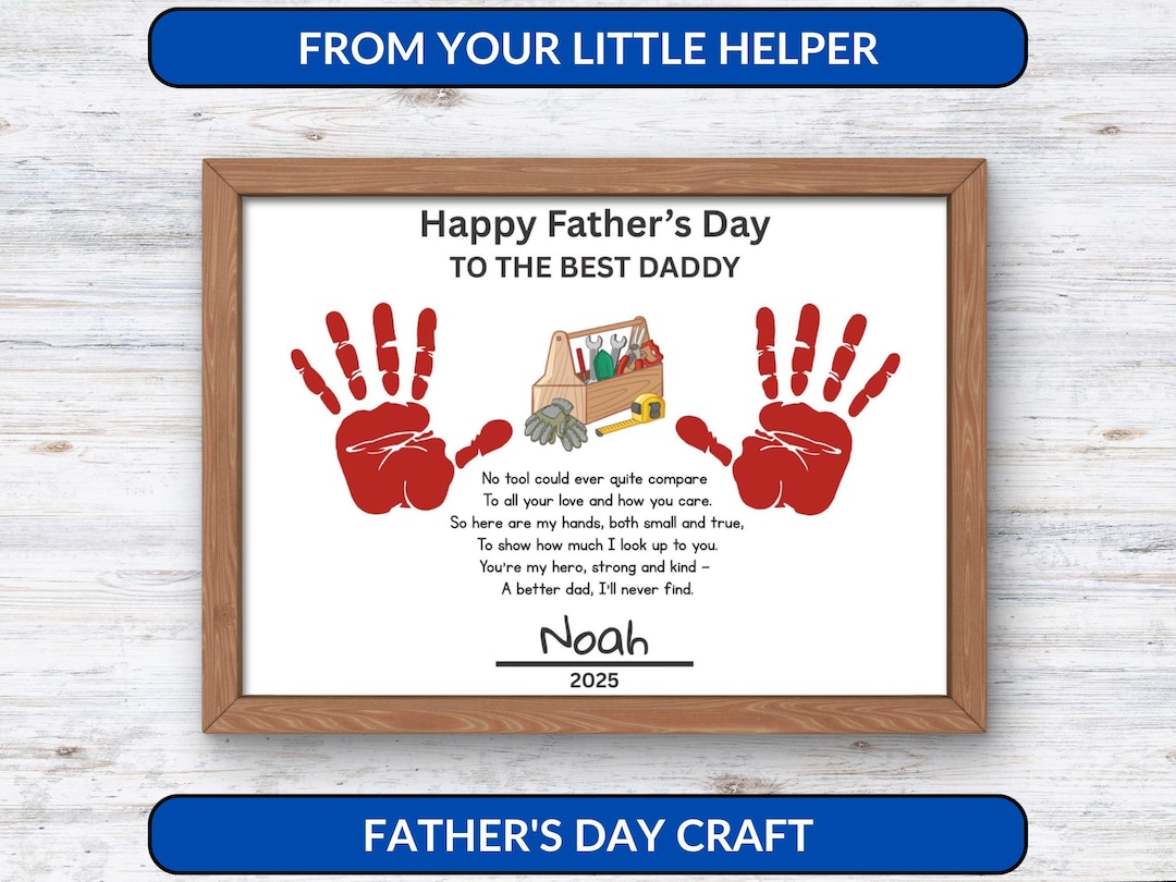 Father's Day Handprint Craft for Kids, DIY Keepsake, Fun Father's Day ...