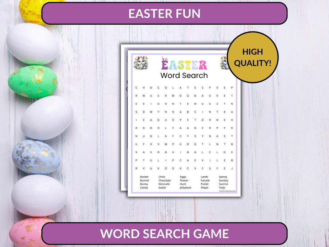 Easter Word Search, Printable Easter Game for Kids & Adults, Fun Spring ...