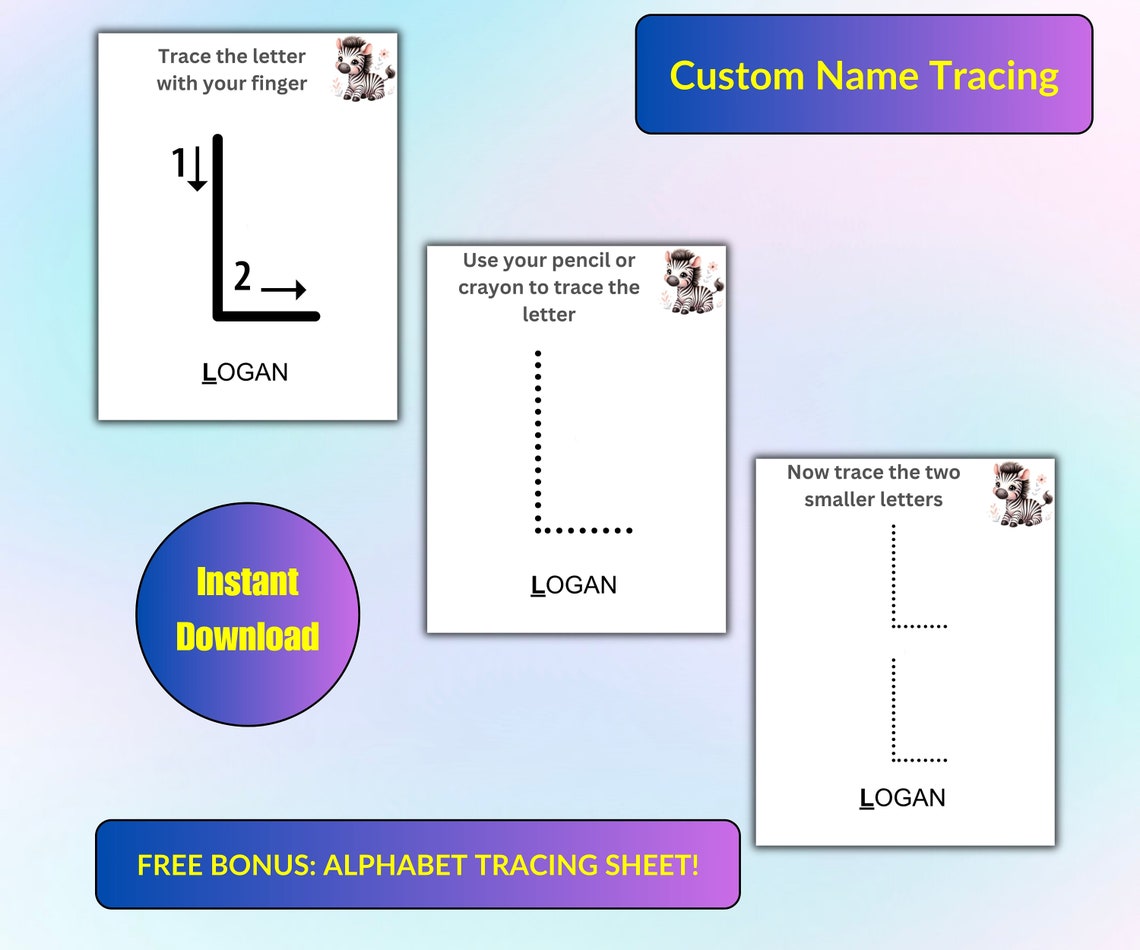 Custom Name Tracing Page, Personalized Name Tracing Sheet, Kindergarten ...