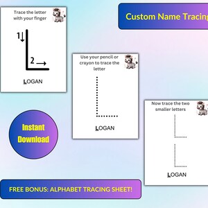 Custom Name Tracing Page, Personalized Name Tracing Sheet, Kindergarten ...