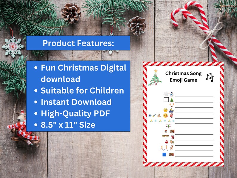 Christmas Song Emoji Pictionary Game | Family Christmas Game for Adults ...