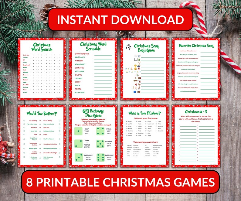 Christmas Game Bundle, Christmas Party Games, Instant Download ...