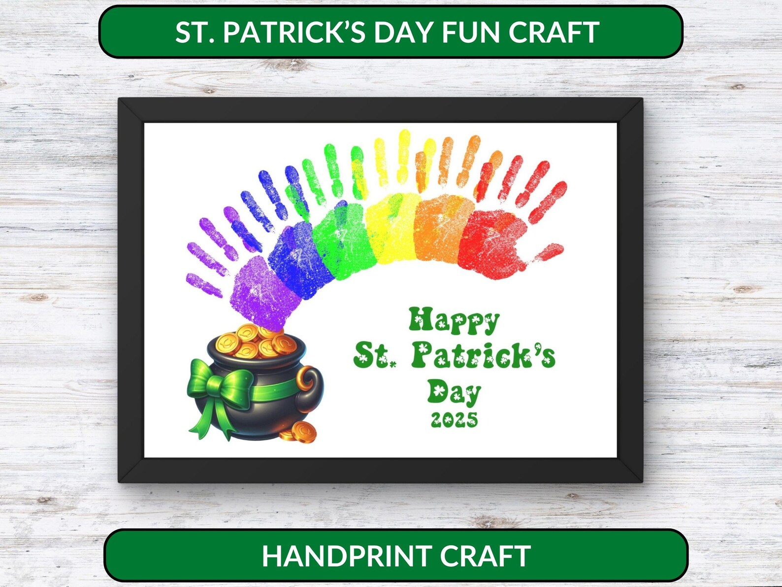 Rainbow Handprint Craft for Kids, St. Patrick’s Day Printable, Fun DIY ...