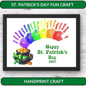 Rainbow Handprint Craft for Kids, St. Patrick’s Day Printable, Fun DIY ...