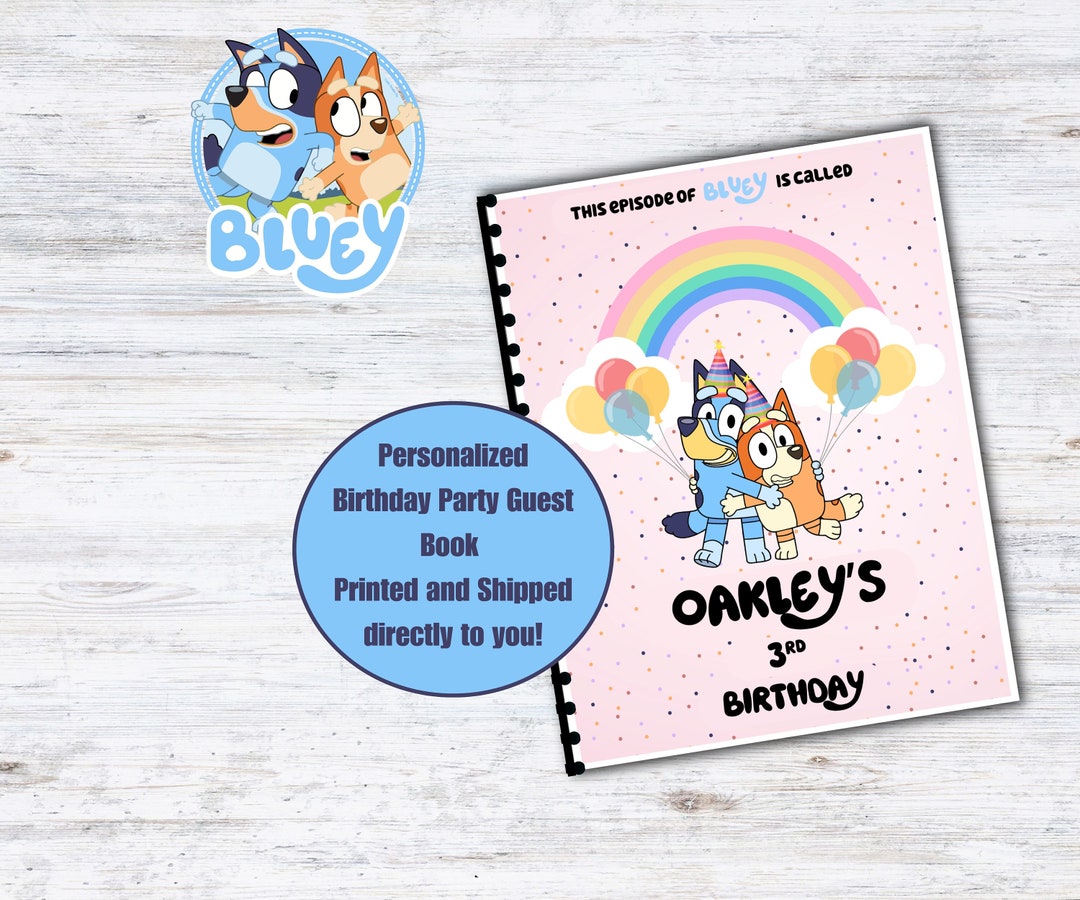 Bluey Birthday Party Guest Book, Party Booklet Customized for the ...