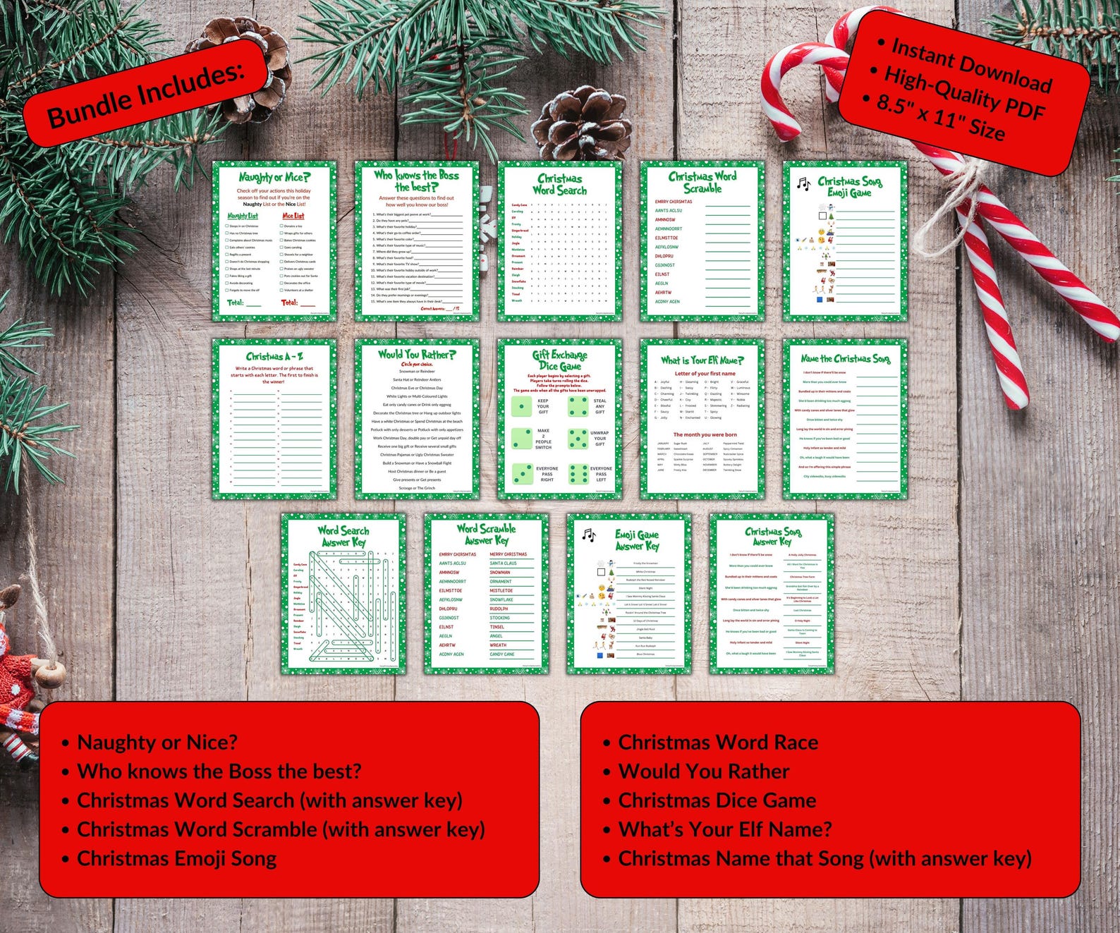 Christmas Office Party Game Bundle, Holiday Office Party Games, Instant ...