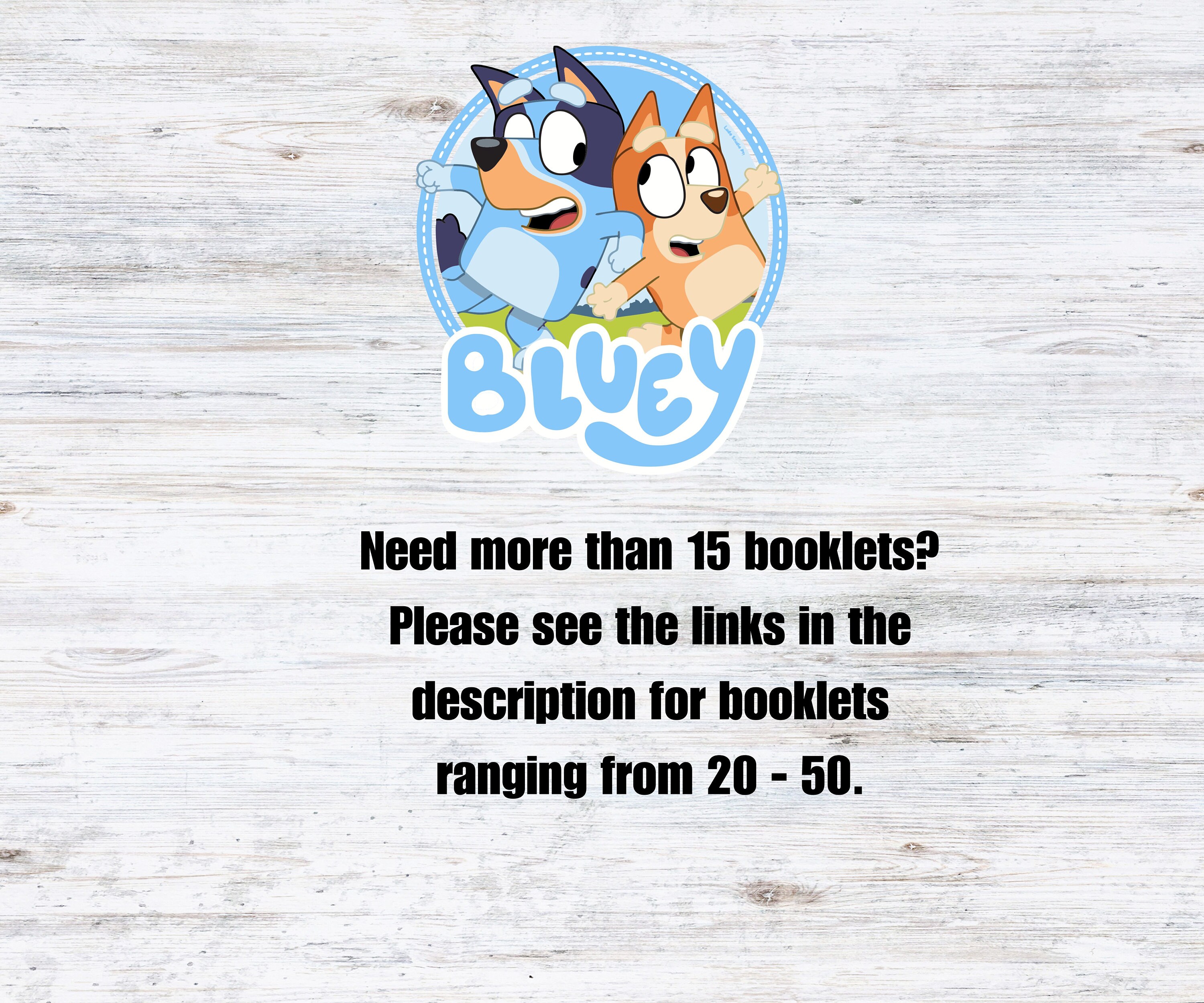 Bluey Birthday Party Books, Party Game Booklets Customized for the ...