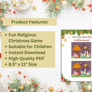 Christmas Nativity Scene Spot the 5 Differences Digital Download. Baby ...