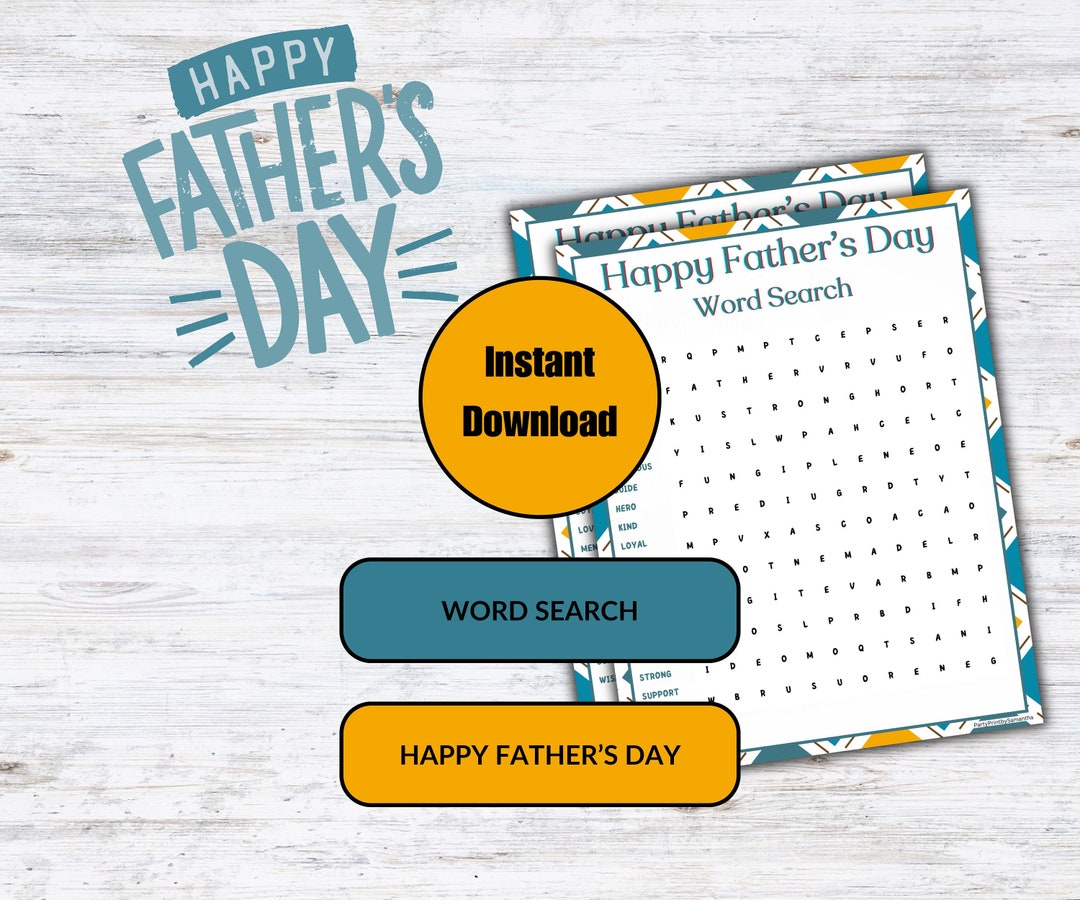 Father's Day Word Search, Fun Game, Family Time, Puzzle Game, Dad Word ...