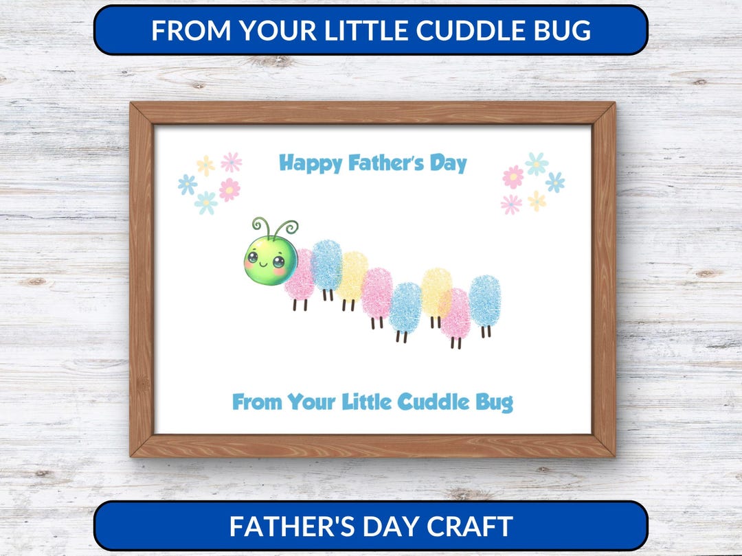 Father’s Day Fingerprint Craft – DIY Caterpillar Keepsake, Cute ...