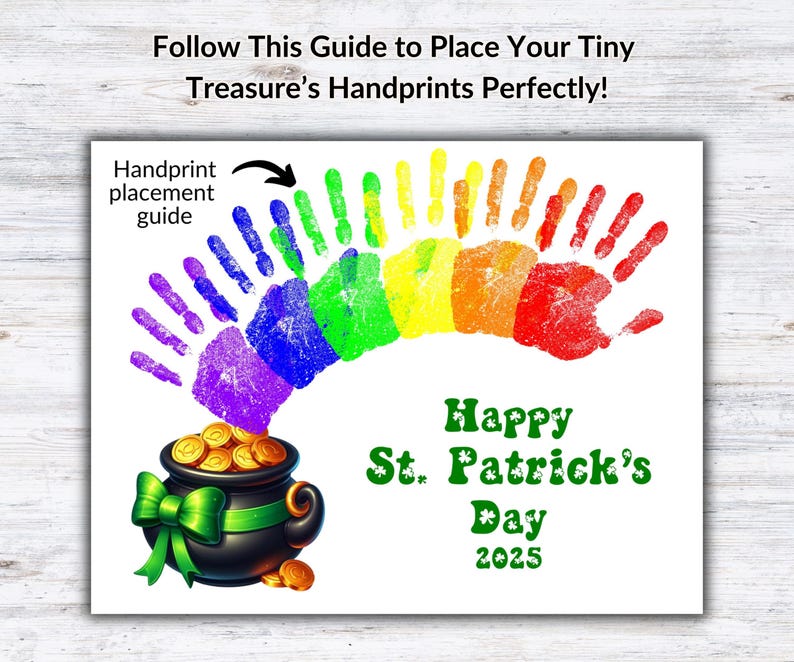 Rainbow Handprint Craft for Kids, St. Patrick’s Day Printable, Fun DIY ...