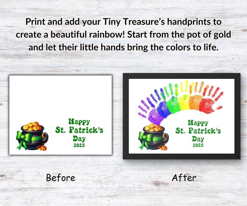 Rainbow Handprint Craft for Kids, St. Patrick’s Day Printable, Fun DIY ...