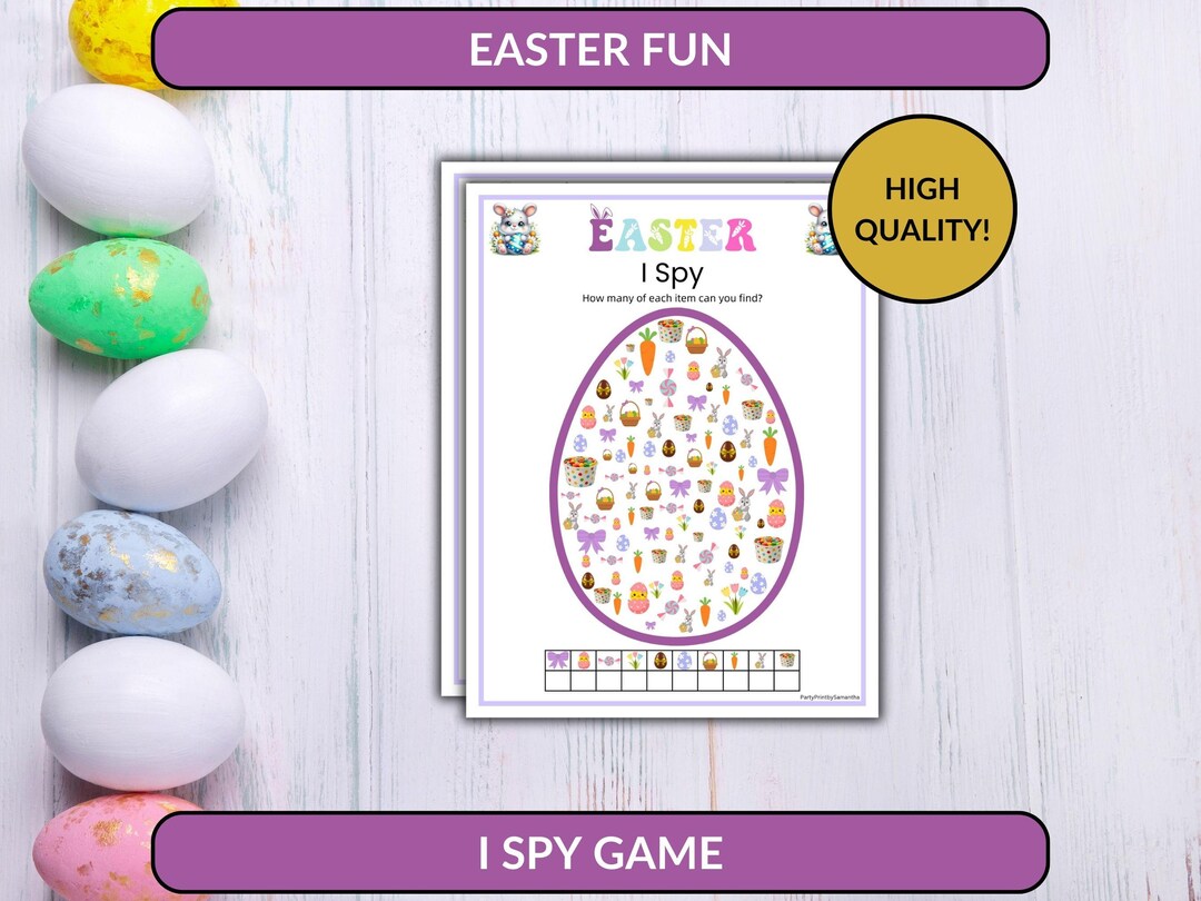 Easter I Spy Game, Fun Printable Puzzle for Kids & Adults, Easter ...