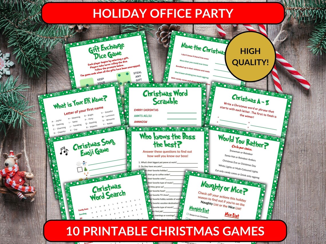 Christmas Office Party Game Bundle, Holiday Office Party Games, Instant ...