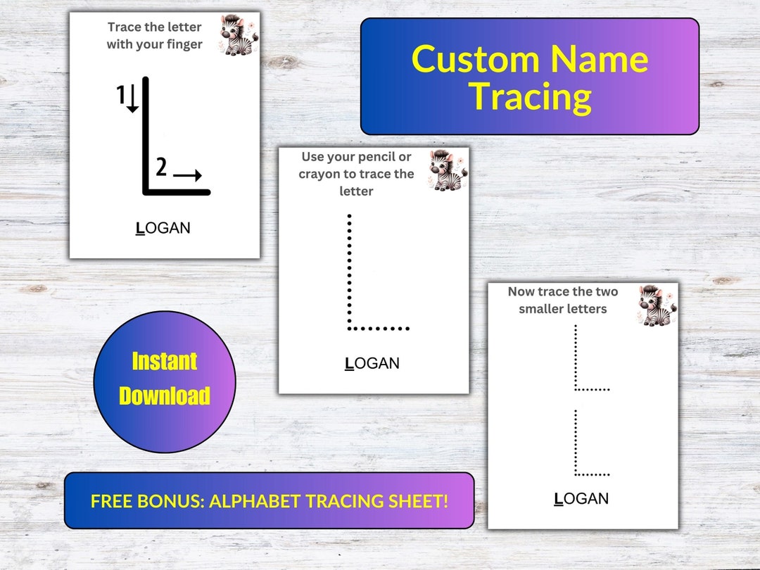 Custom Name Tracing Page, Personalized Name Tracing Sheet, Kindergarten ...