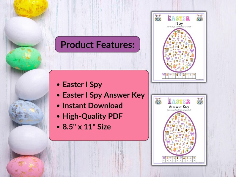 Easter I Spy Game, Fun Printable Puzzle for Kids & Adults, Easter ...