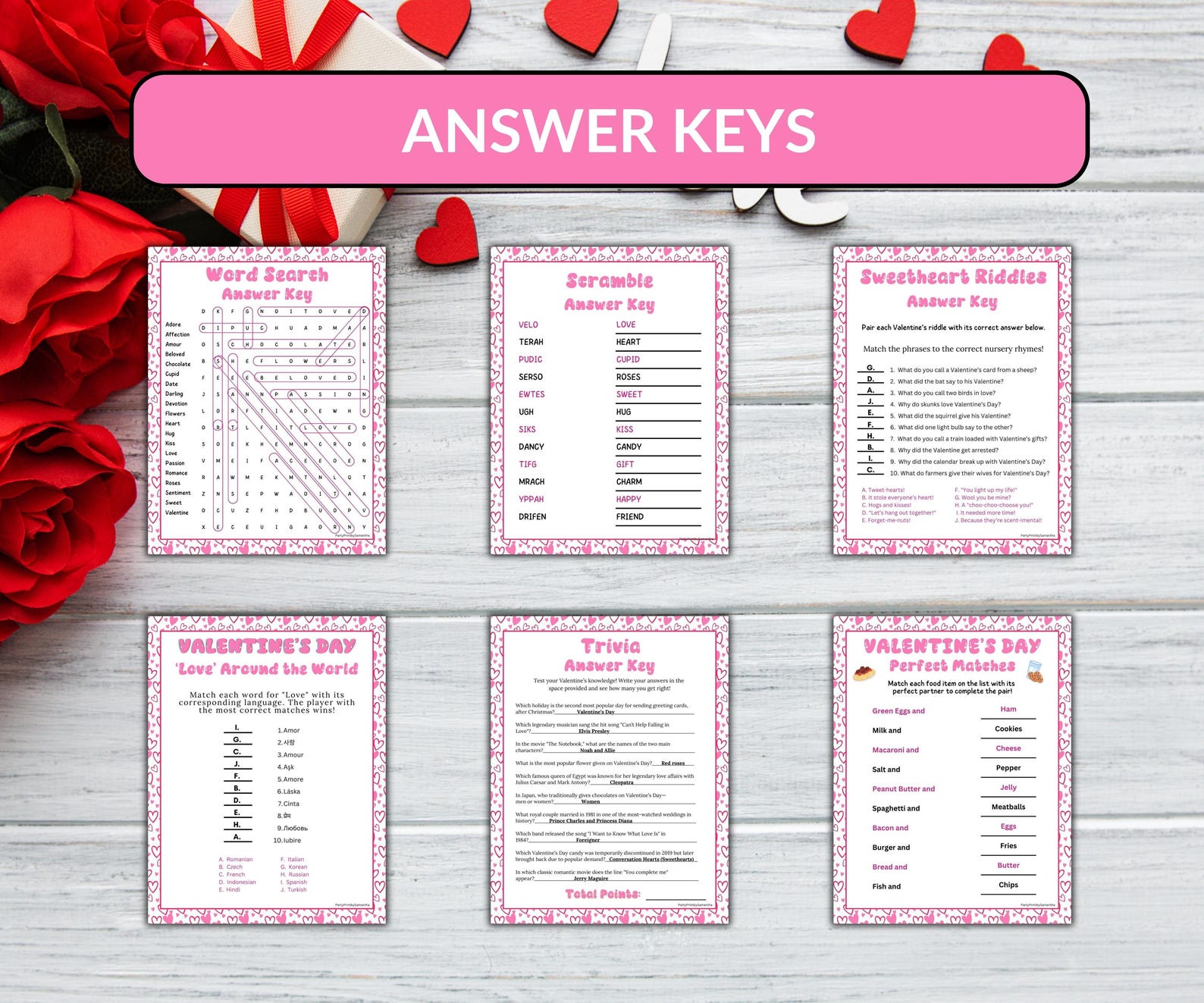 Valentines Day Printable Games, Valentines Game Bundle, Valentines Kids ...