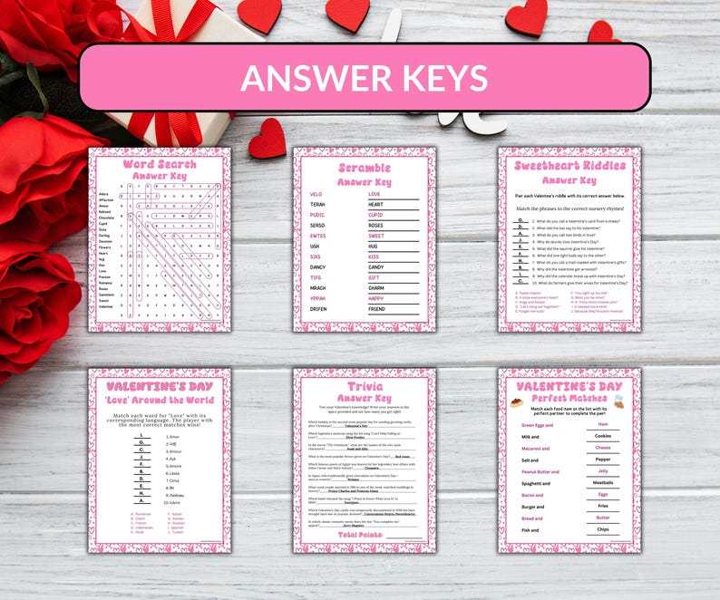 Valentines Day Printable Games, Valentines Game Bundle, Valentines Kids ...